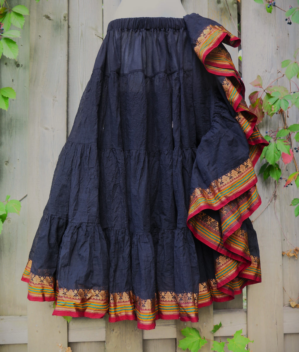 Black Padma Skirt with Gold Trim – Gypsy Dream Clothing